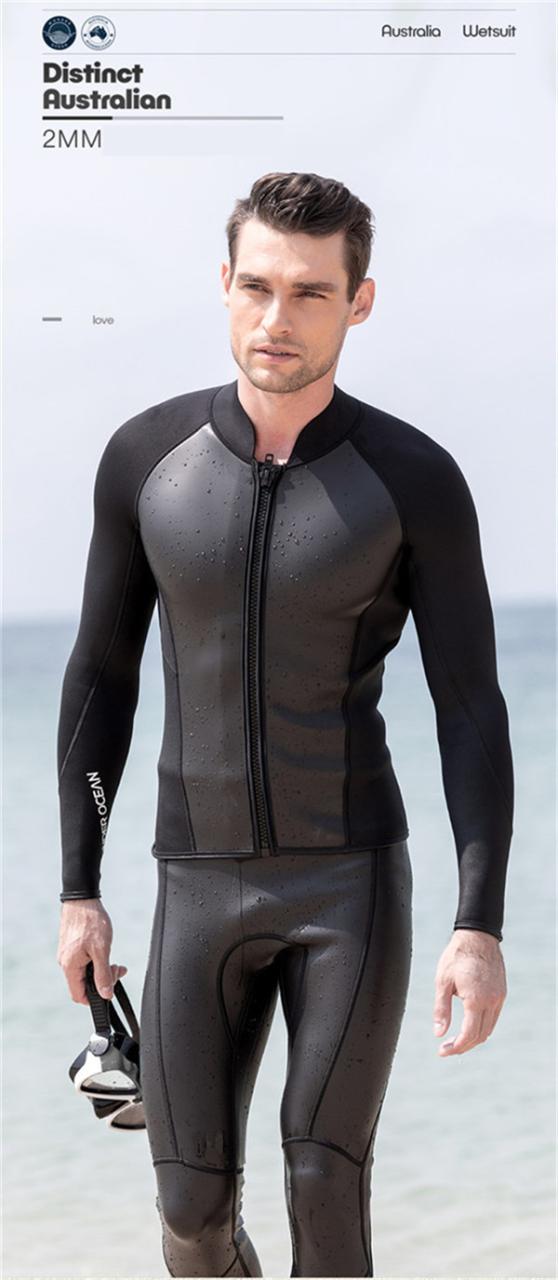 ウェットスーツ メンズ 2mm サーフィン フルスーツ フロントジップ ネオプレーン ダイビング マリンスポーツ 上下 2点セット