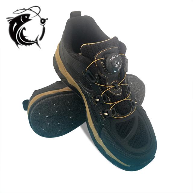 フィッシングシューズ フェルト スパイクソール 靴 靴紐ロック シューズ 釣り フィッシング ピンフエルトシューズ 磯靴 渓流 鮎 通気性 耐滑性 シューズ ブーツ