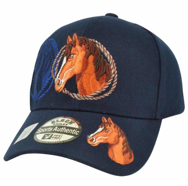 乗馬用品 horse 乗馬グッズ cowboy ネイビー ベースボールキャップ Polo帽 通気性 刺繍 調節可能 春 夏 秋 アクセサリー  ギフト 贈り物 上品