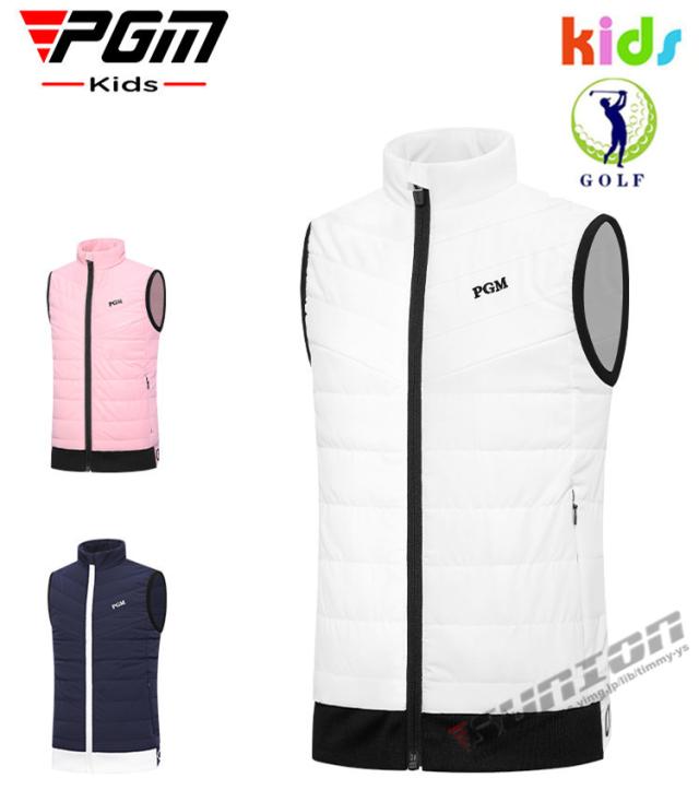ゴルフベスト KIDS キッズ GOLF 蓄熱保温 ゴルフウェア 防寒 秋冬 中綿ベスト ストレッチ カジュアル 暖かい プレゼント ギフト
