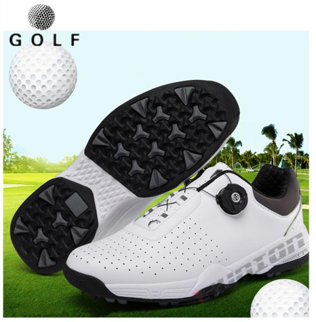 ゴルフ ゴルフシューズ ダイヤル式 ソフトスパイク メンズ スパイクシューズ スニーカー 靴 紳士 防水 人工皮革