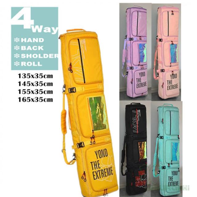 スノーボードケース キャスター 付き オールインワン 大容量収納 4WAY 前面3ポケット ボードケース スノーボード ウェア ボード ブーツ ゴーグル など収納可