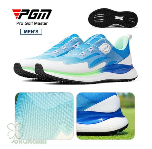 ゴルフ ゴルフシューズ 夏用 メッシュ通気 ダイヤル式 ソフトスパイク メンズ スパイクシューズ スニーカー 靴 紳士 防水 人工皮革