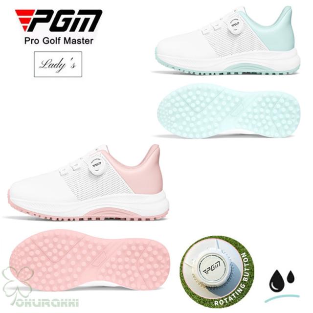 ゴルフ ゴルフシューズ 夏用 快適 通気 ダイヤル式 ソフトスパイク レディース スパイクシューズ スニーカー 靴 女子 防水 人工皮革