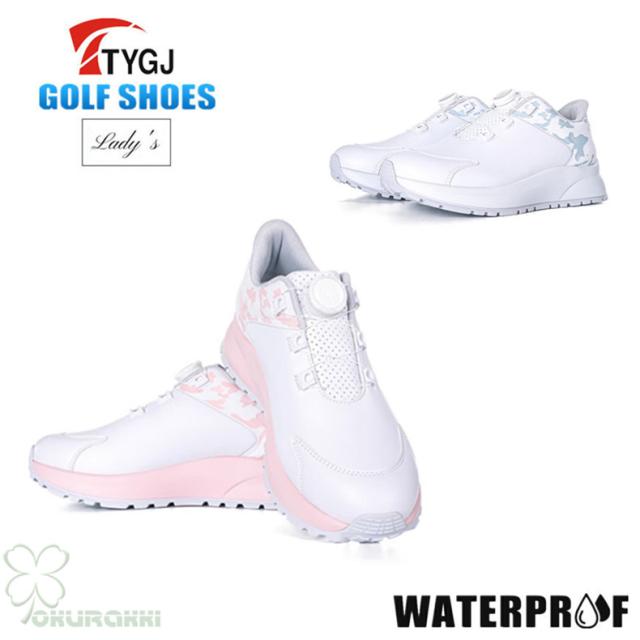 ゴルフ ゴルフシューズ 夏用 快適 通気 ダイヤル式 ソフトスパイク レディース スパイクシューズ スニーカー 靴 女子 防水 人工皮革
