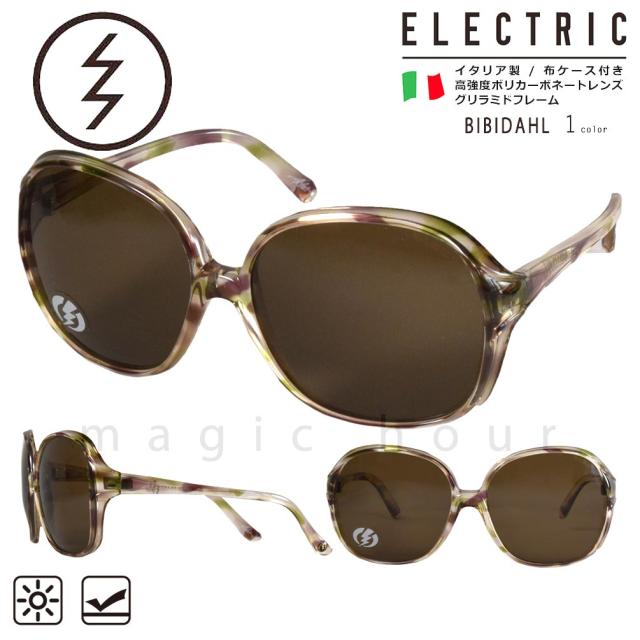 ELECTRIC エレクトリック UVカット サングラス メンズ レディース レンズ ラウンドフレーム おしゃれ ブランド スポーツ ケース付 イタリア 柄 茶