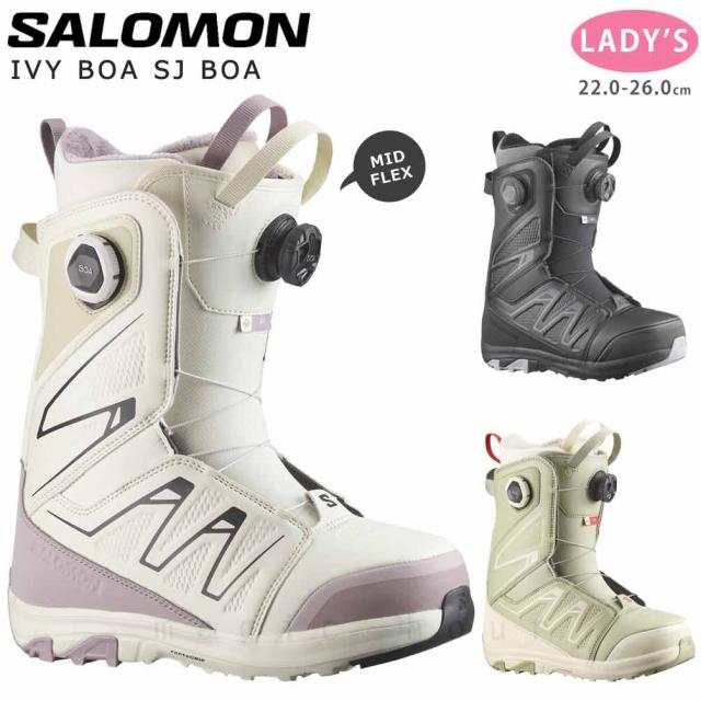 スノーボード ブーツ レディース サロモン SALOMON IVY BOA SJ BOA デュアルボア ダイヤル ダイアル式 25-26 ソフトフレックス 22cm- 26cm 黒 白 ミント お洒落