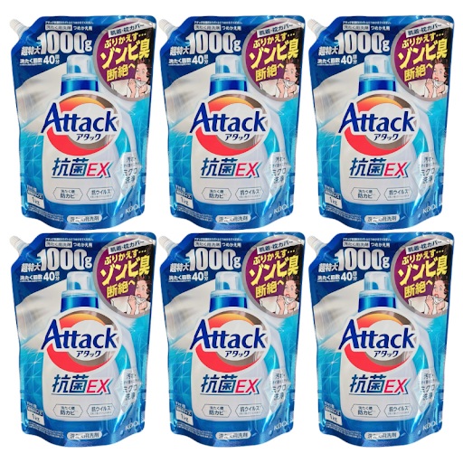 アタック抗菌EX 洗濯洗剤 詰替え 1000g 6個セットの通販はau PAY マーケット - ECkawaストア | au PAY マーケット－通販サイト