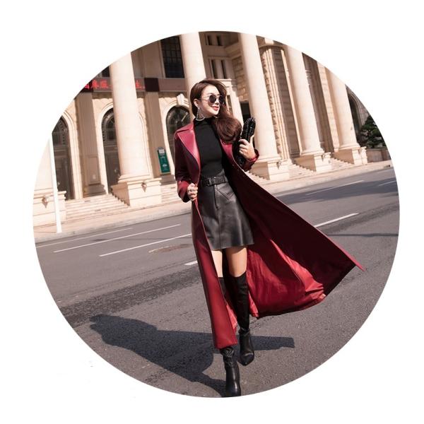 コート レザーコート 美シルエット レザーロングコート レザー 革