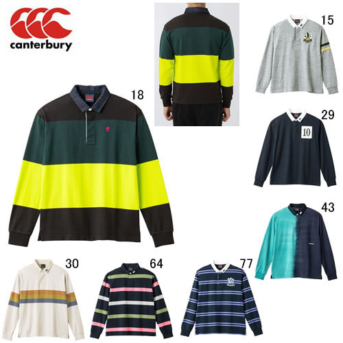 長袖 ラガーシャツ メンズ カンタベリー canterbury ロングスリーブ ラガー シャツ ラグビー スポーツ カジュアル  ウェア RA42524 アウトレット セール