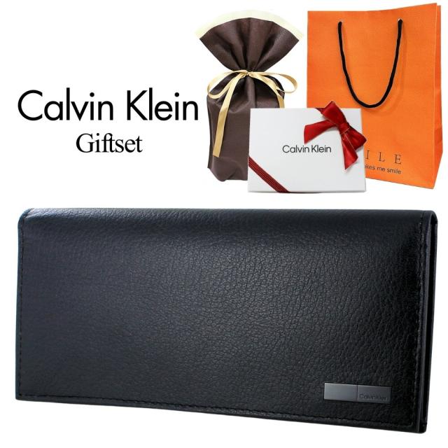 ラッピング済 プレゼント用 カルバンクライン メンズ 長財布 メンズ財布 二つ折り長財布 メンズ長財布 革 財布 黒 ブラック 誕生日プレゼント 記念日 ギフト 男性 祝い 父の日 敬老の日 実用的 プレゼント クリスマス プレゼント クリスマスプレゼント