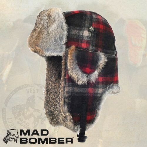 耳あて 帽子 305WRD MAD BOMBER hat ロシア帽子 マッドボンバーハット ラビット ファー100％ 帽子 スキー帽子 アメリカブランド  防寒用 ボンバーハット パイロットキャップ 毛皮 冬帽子 キャップ レディース メンズ 耳あて付き帽子