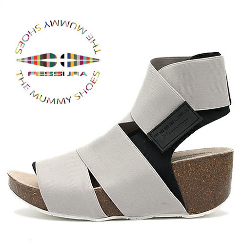 FESSURA レディース サンダル ウィメンズ フェスーラ コルクソール バンド サンダル WMNS FESSURA CORK BAND 靴 イタリア ブランド  LYCRA BLACK+EL.GRAY