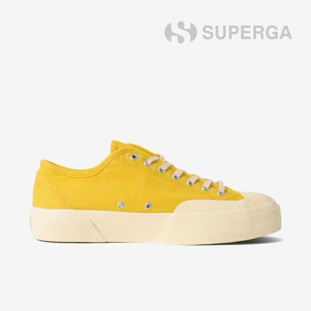 ・SUPERGA｜Artifact 2432 Works LC Denim Yarn Dye Low-cut/ スペルガ/アーティファクト ワークス ローカット デニム ヤーン ダイ/イエローｘオフホワイト #