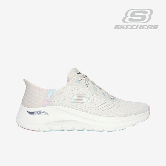 ・SKECHERS｜W Slip-Ins Arch Fit 2.0 Easy Chic/ スケッチャーズ/スリップインズ アーチ フィット イージー シック/ナチュラルｘピンク #