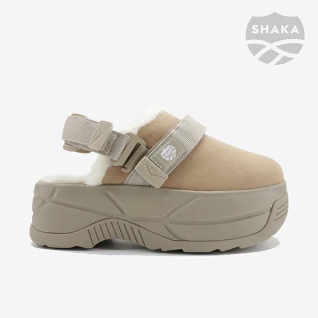 ・SHAKA｜W Snug Clog Mouton Chunky Platform/ シャカ/スナッグ クロッグ ムートン チャンキー プラットフォーム/タンｘトープ #