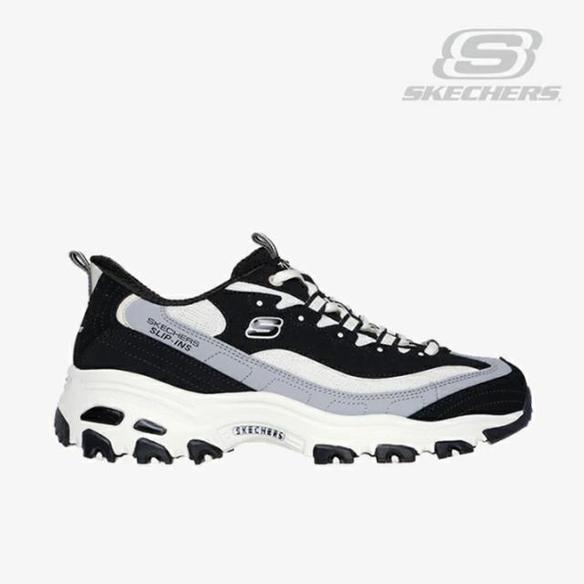 ・SKECHERS｜W Slip-Ins D Lites Smooth Nostalgia/ スケッチャーズ/スリップインズ ディー ライツ スムース ノスタルジア/ブラックｘナチュラル #