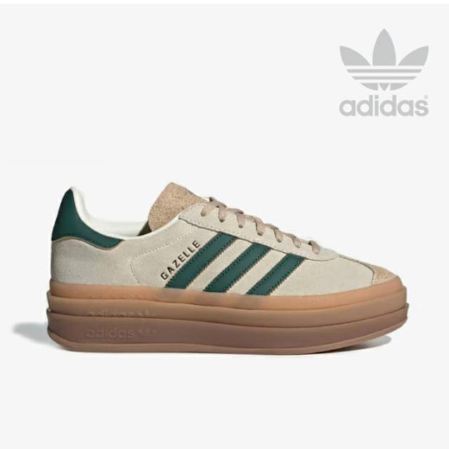 ・ADIDAS Originals｜W Gazelle Bold Suede/ アディダス/ガゼル ボールド スエード プラットフォーム/クリームホワイトｘカレッジグリーン #