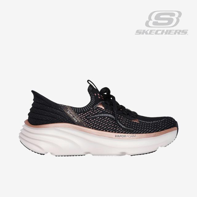 ・SKECHERS｜W Slip-Ins D Lux Vapor Evening Glowing Relaxed Fit/ スケッチャーズ/スリップインズ デラックス べーパー イブニング グローイング リラックスド フィット/ブラックｘローズゴー #