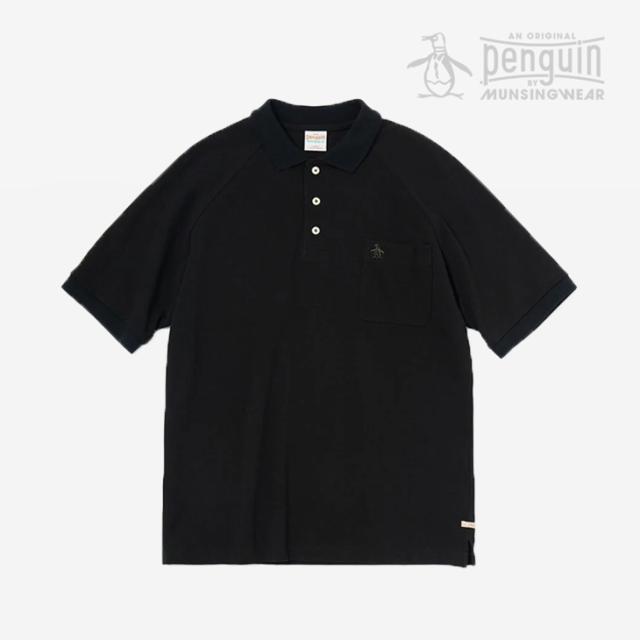 ・ORIGINAL PENGUIN By Munsingwear｜60s Raglan Sleeve Polo Shirt/ ペンギン バイ マンシングウェア/シックスティーズ ラグラン ショートスリーブ ポロシャツ/ブラック #