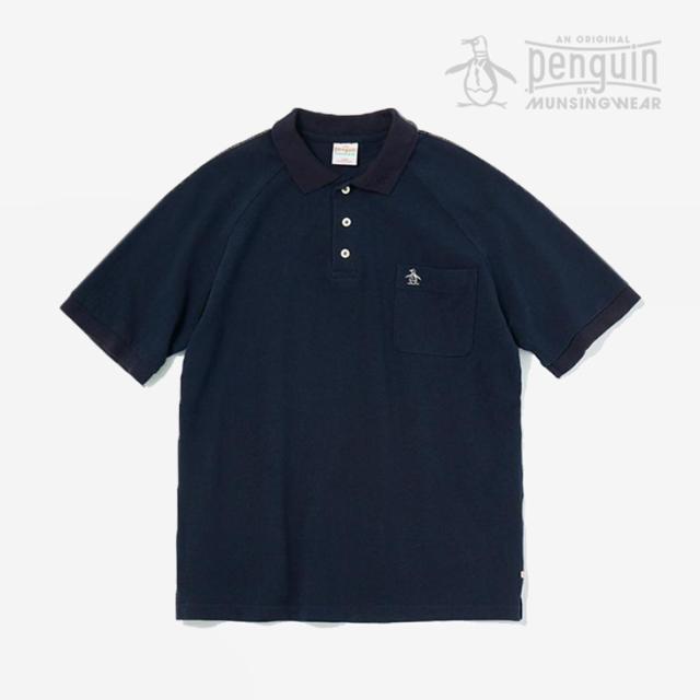・ORIGINAL PENGUIN By Munsingwear｜60s Raglan Sleeve Polo Shirt/ ペンギン バイ マンシングウェア/シックスティーズ ラグラン ショートスリーブ ポロシャツ/ネイビー #