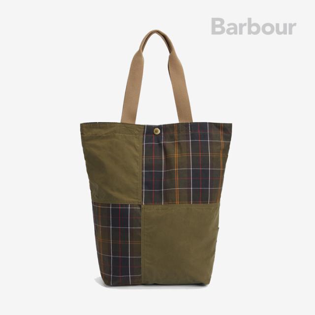 ・BARBOUR｜Transport Patchwork Tote Bag/ バブアー/トランスポート パッチワーク トートバッグ/ダスキーグリーン #