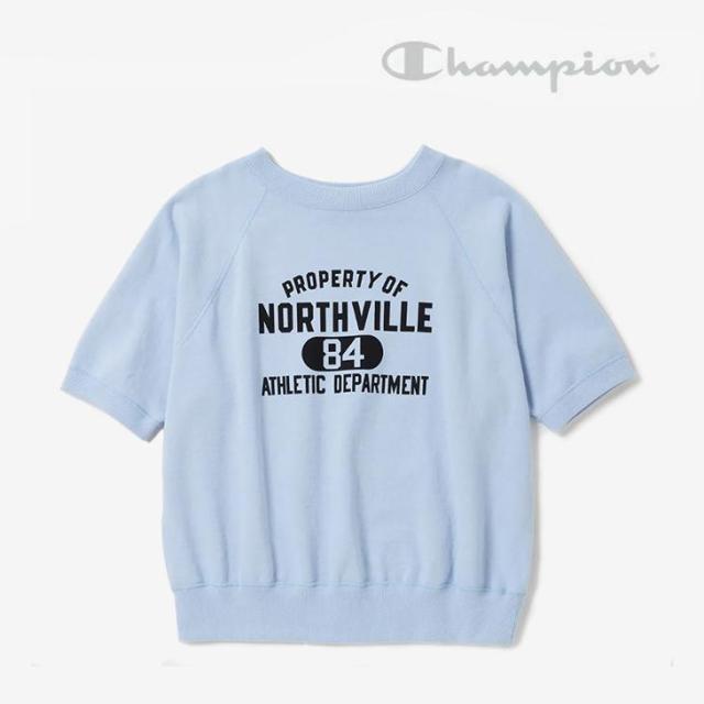 ・CHAMPION｜True To Archives SS Crewneck Sweat Shirt Property Of Nothville 84/ チャンピオン/トゥルー トゥ アーカイブス ショートスリーブ クルーネック スウェットシャツ /ペールサックス #