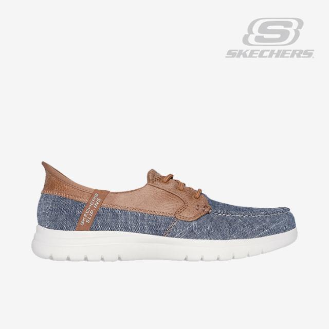 ・SKECHERS｜W Slip-Ins On The Go Flex Coastal Sky/ スケッチャーズ/スリップインズ オン ザ ゴー フレックス コースタル スカイ/ネイビーｘホワイト #