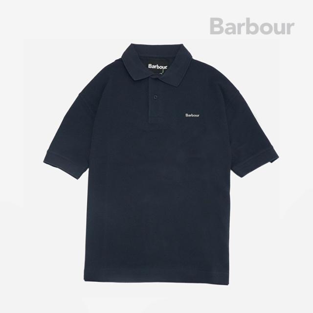 ・BARBOUR｜Hexham Oversize Fit Polo Shirt/ バブアー/ヘクサム オーバーサイズ フィット ポロシャツ/ネイビー #