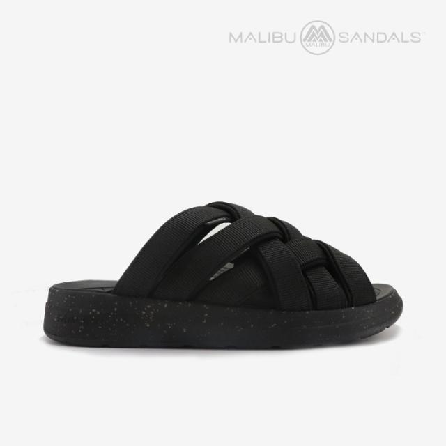 ・MALIBU SANDALS｜Zuma Lx Recycled Canvas Slide/ マリブ サンダルズ/ズマ ラックス リサイクルド キャンバス スライド/ブラック #