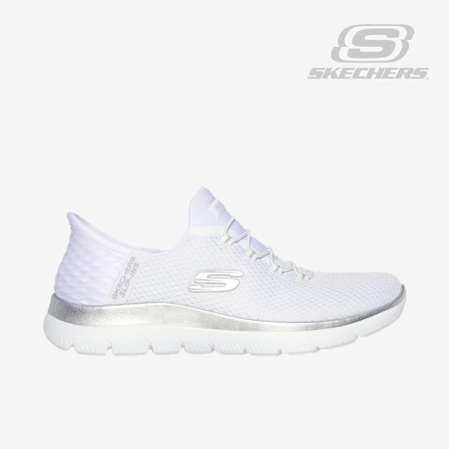 ・SKECHERS｜W Slip-Ins Summits Diamond Dream Wide Fit/ スケッチャーズ/スリップインズ サミッツ ダイヤモンド ドリーム ワイド フィット/ホワイトｘシルバー #
