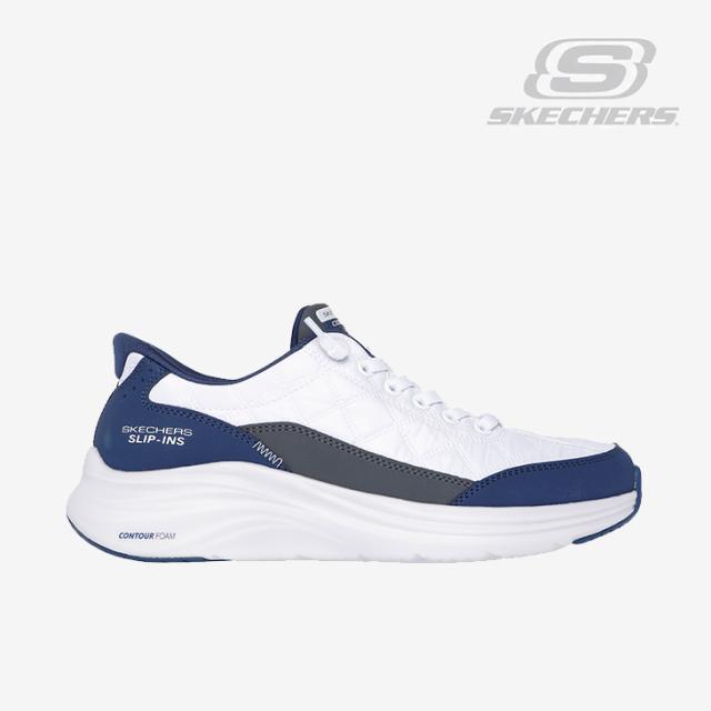 ・SKECHERS｜W Slip-Ins Contour Foam Cozy Fit/ スケッチャーズ/スリップインズ コンツアー フォーム コージー フィット/ホワイトｘネイビー #
