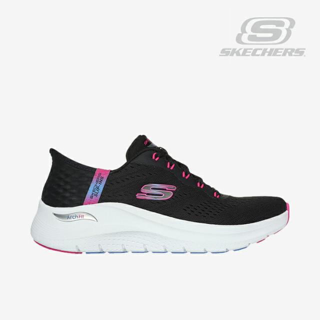 ・SKECHERS｜W Slip-Ins Arch Fit 2.0 Easy Chic/ スケッチャーズ/スリップインズ アーチ フィット イージー シック/ブラックｘホットピンク #