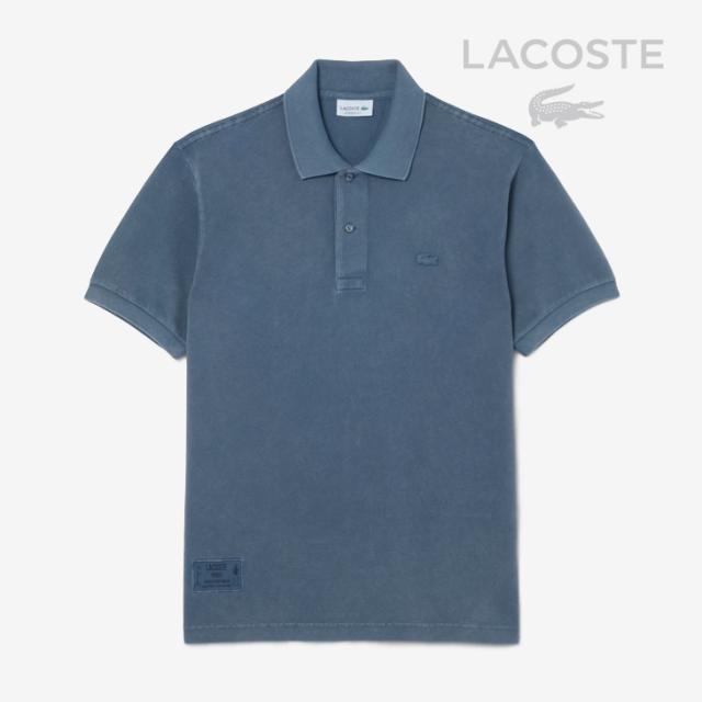 ・LACOSTE｜Washed Effect Polo Shirt Classic Fit/ ラコステ/ウォッシュド エフェクト ポロ シャツ クラシック フィット/ブルー #