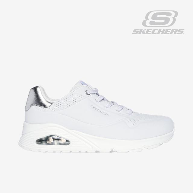 ・SKECHERS｜W Uno Shimmer Away Skech-Air/ スケッチャーズ/ウノ シマー アウェイ スケッチエア/ホワイトｘシルバー #