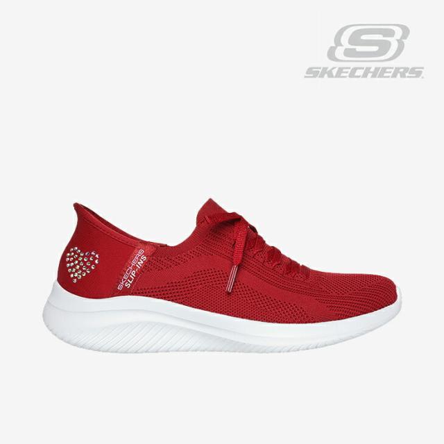 ・SKECHERS｜W Slip-Ins Ultra Flex 3.0 Heart Me/ スケッチャーズ/スリップインズ ウルトラ フレックス ハート ミー ラインストーン/レッド #
