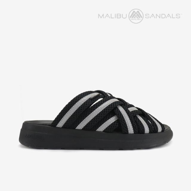 ・MALIBU SANDALS｜Zuma Lx Mesh Slide/ マリブ サンダルズ/ズマ ラックス メッシュ スライド/ブラックｘシルバー #