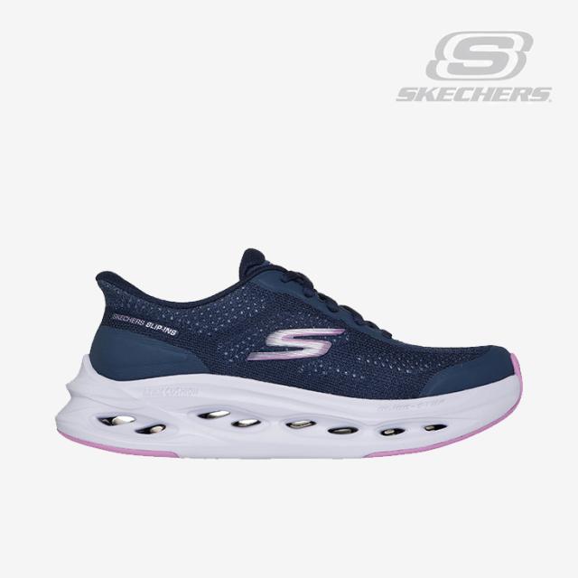 ・SKECHERS｜W Slip-Ins Max Cushioning Glide-Step Hartford/ スケッチャーズ/スリップインズ マックスクッショニング グライドステップ ハートフォード/ネイビーｘパープル #