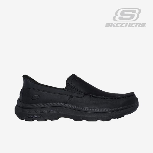 ・SKECHERS｜Slip-Ins Pollard Osgood Relaxed Fit/ スケッチャーズ/スリップインズ ポラード オズグッド リラックスド フィット/ブラックｘブラック #
