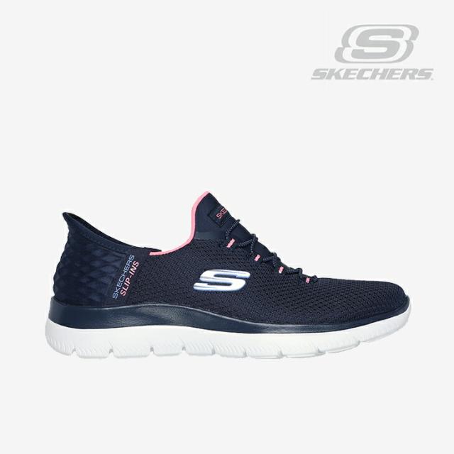 ・SKECHERS｜W Slip-Ins Summits Diamond Dream Wide Fit/ スケッチャーズ/スリップインズ サミッツ ダイヤモンド ドリーム ワイド フィット/ネイビーｘピンク #