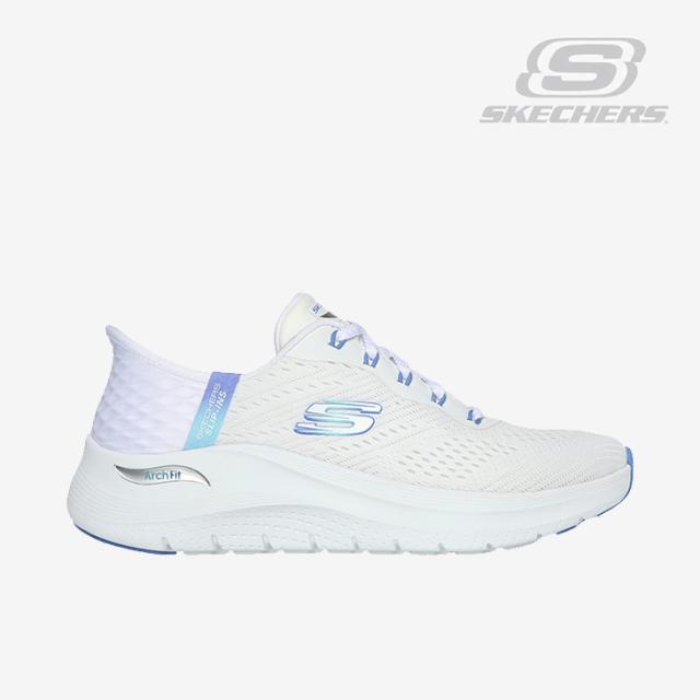 ・SKECHERS｜W Slip-Ins Arch Fit 2.0 Easy Chic/ スケッチャーズ/スリップインズ アーチ フィット イージー シック/ホワイトｘブルー #