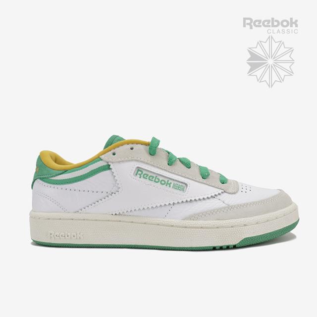 ・REEBOK｜Club C 85 40th Anniversary Tumbled Leather Suede Overlays/ リーボック/クラブ シー 40周年記念 タンブル レザー スエード オーバーレイ/ホワイトｘアップグレードグリーン #