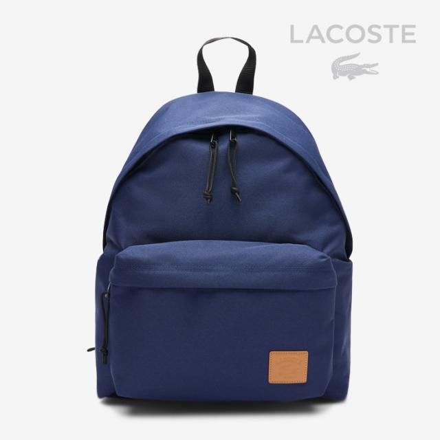 ・LACOSTE｜Casual Clock Daypack Leather Patch Laptop 15/ ラコステ/カジュアル クロック デイパック レザー パッチ ラップトップ 15インチ/ブルー #