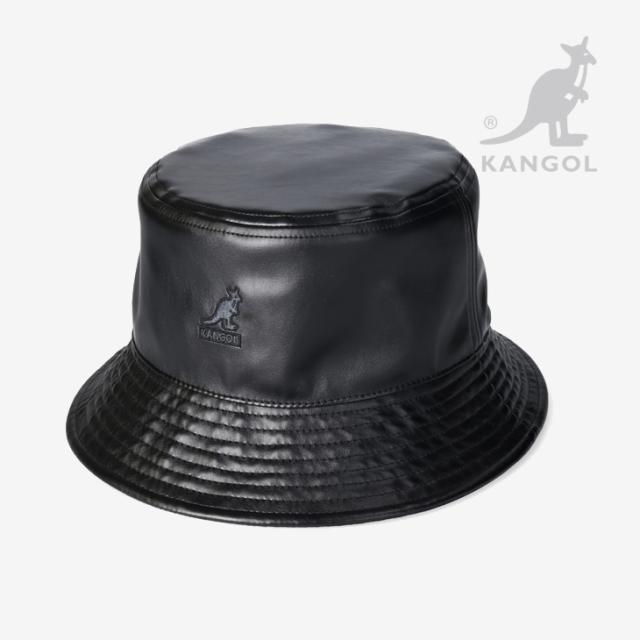 ・KANGOL｜Japan SMU Faux Leather Reversible Short Bucket Hat/ カンゴール/ジャパン リミテッド フェイク レザー リバーシブル ショート バケット ハット/ブラック #