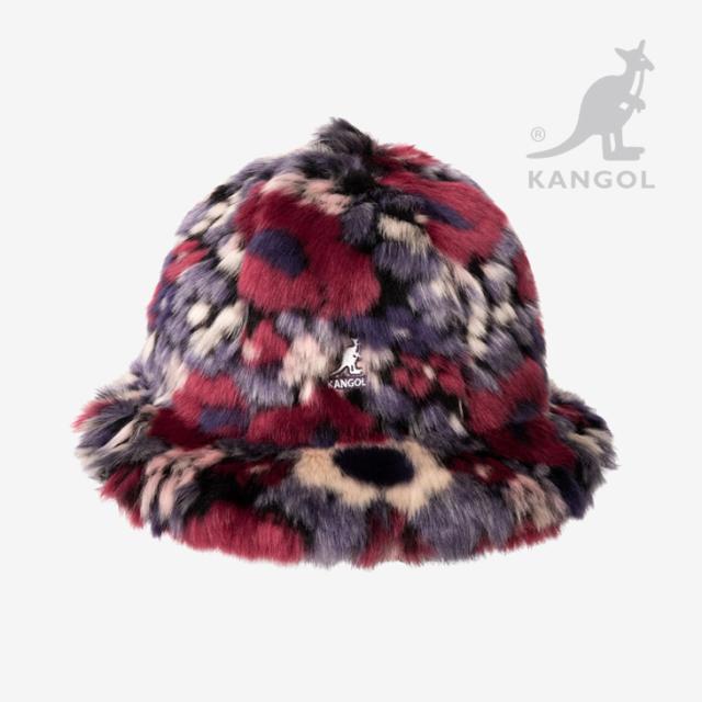 ・KANGOL｜Faux Fur Casual Hat/ カンゴール/フェイク ファー カジュアル ハット/パープルマルチカモフラワー #