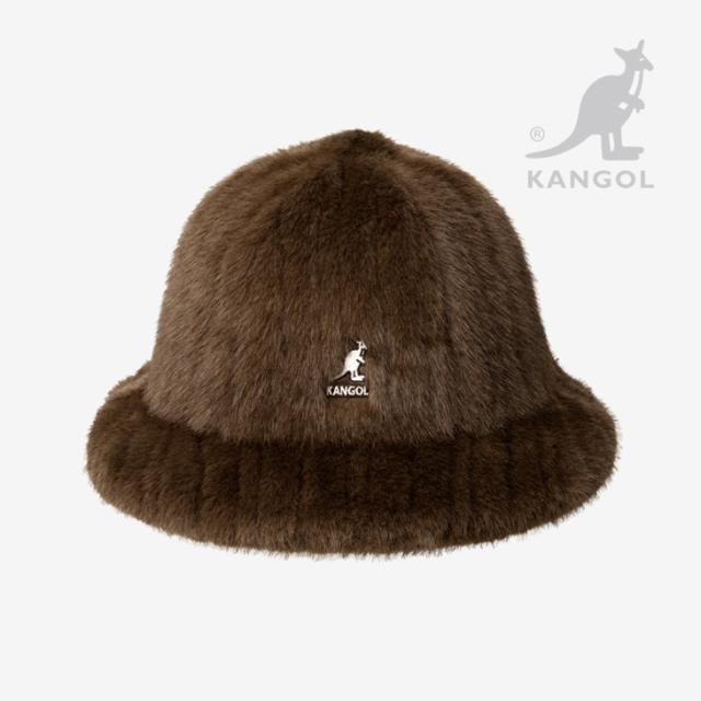 ・KANGOL｜Faux Fur Casual Hat/ カンゴール/フェイク ファー カジュアル ハット/ブラウンデボスドストライプ #