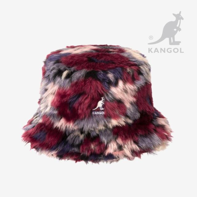 ・KANGOL｜Faux Fur Bucket Hat/ カンゴール/フェイク ファー バケット ハット/パープルマルチカモフラワー #