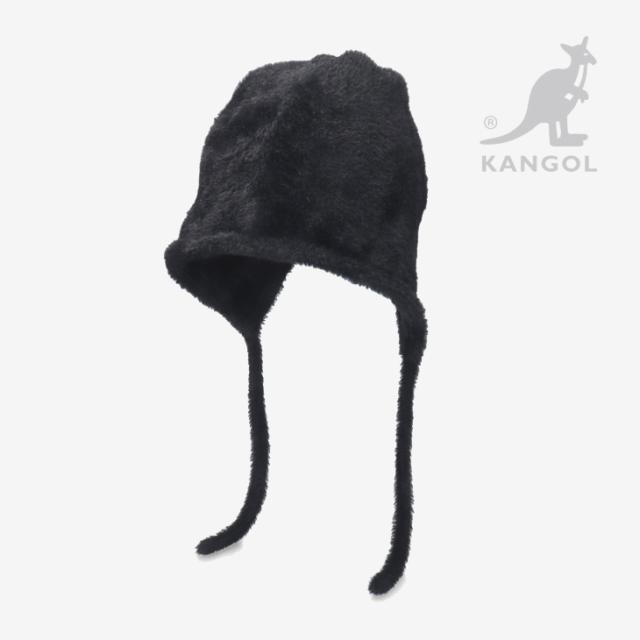 ・KANGOL｜Faux Fur Knit Bonnet Beanie/ カンゴール/フェイク ファー ニット ボンネット ビーニー/ブラック #