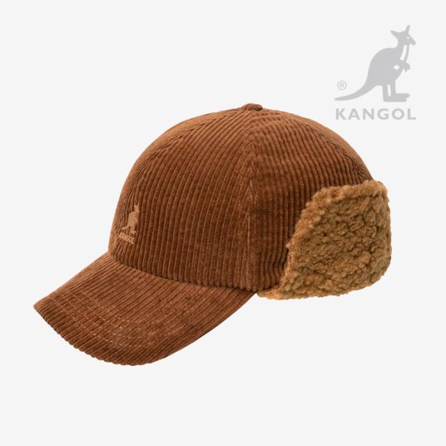 ・KANGOL｜Cozy Cord Earflap Bb/ カンゴール/コージー コーデュロイ イヤーフラッペ ベースボール キャップ/ラスティックキャラメル #