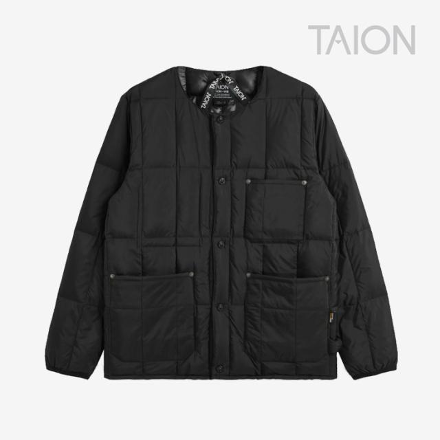 ・TAION｜Work Crew Neck Down Jacket Cordura/ タイオン/ワーク クルー ネック ダウン ジャケット コーデュラ/ブラック #